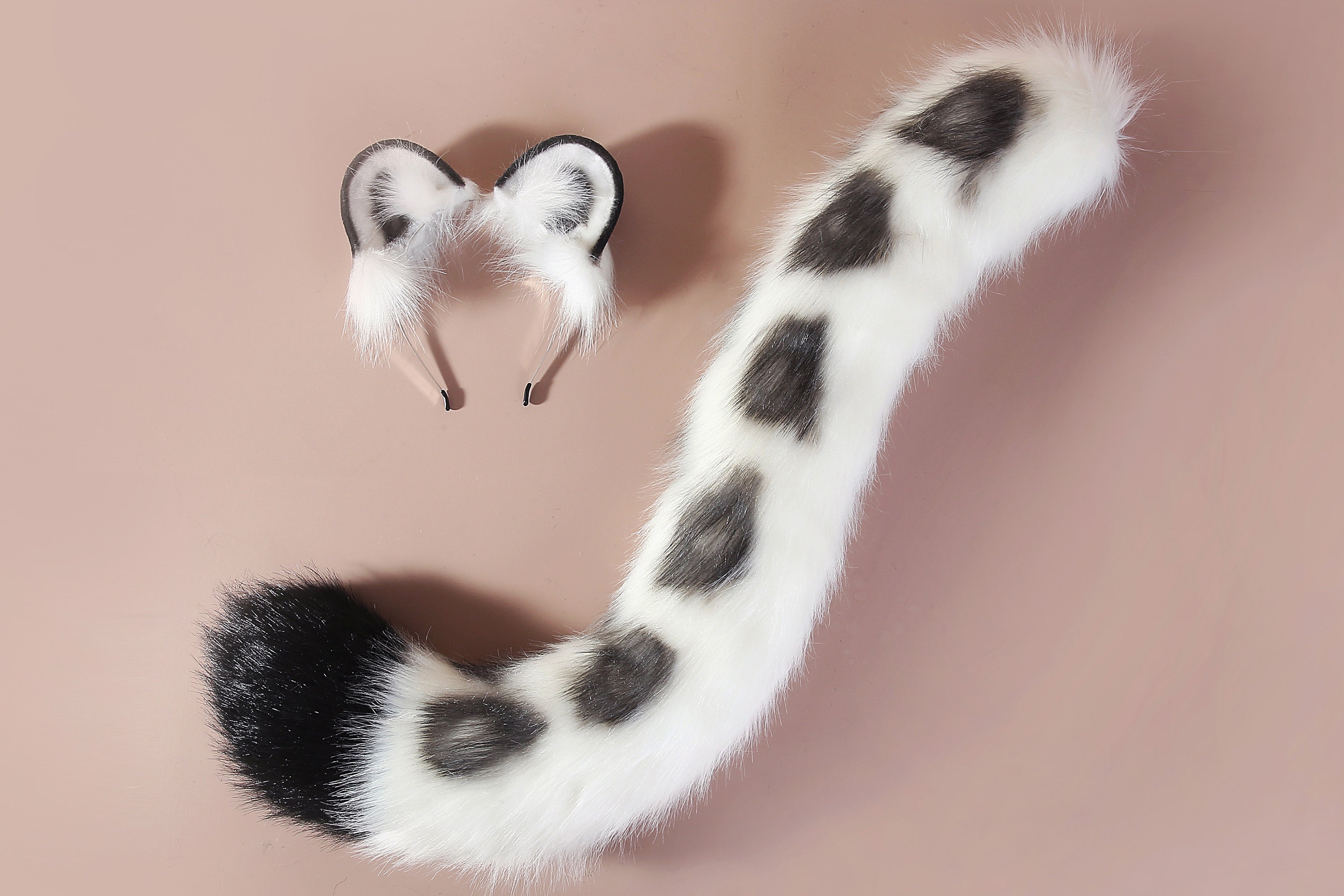 White Snow Leopard Ear and Tail Plug Set Snow Leopard Tail - Etsy
