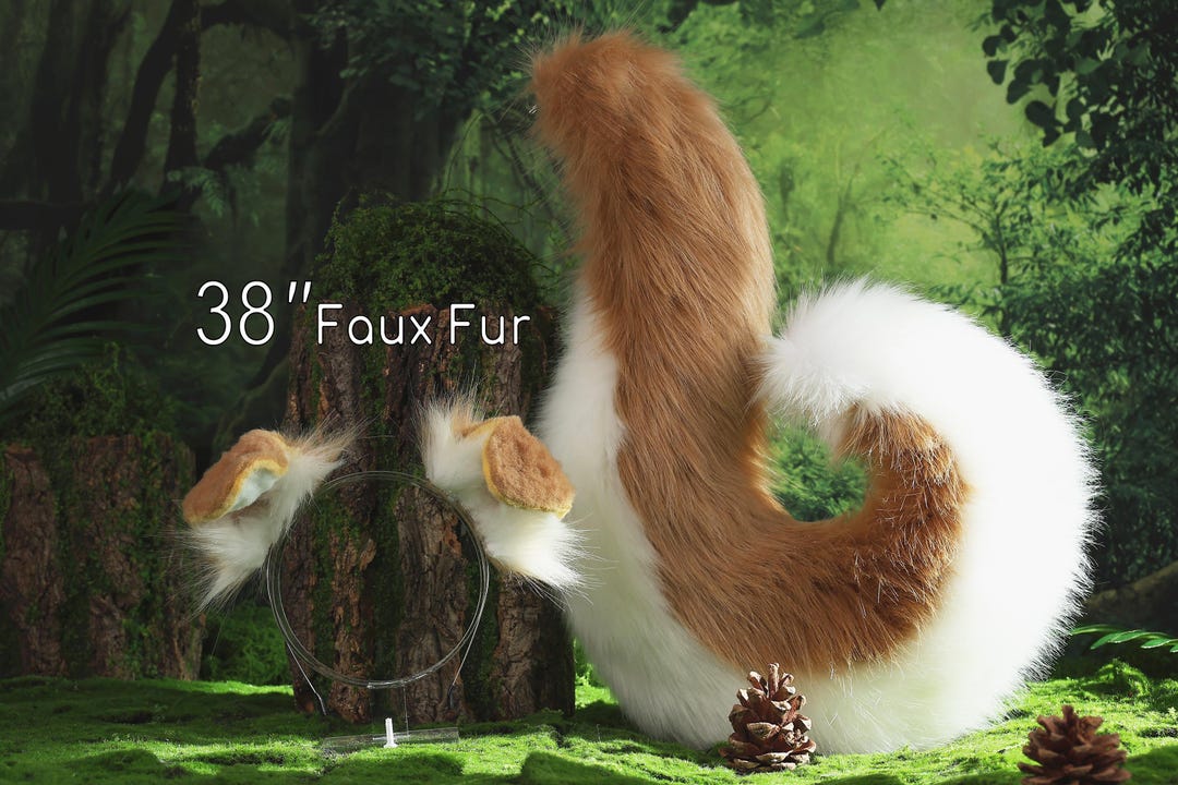 Faux Fur Shepherd Dog Tail and Ear Set Shiba Inu Dog Ear and Tail Set ...
