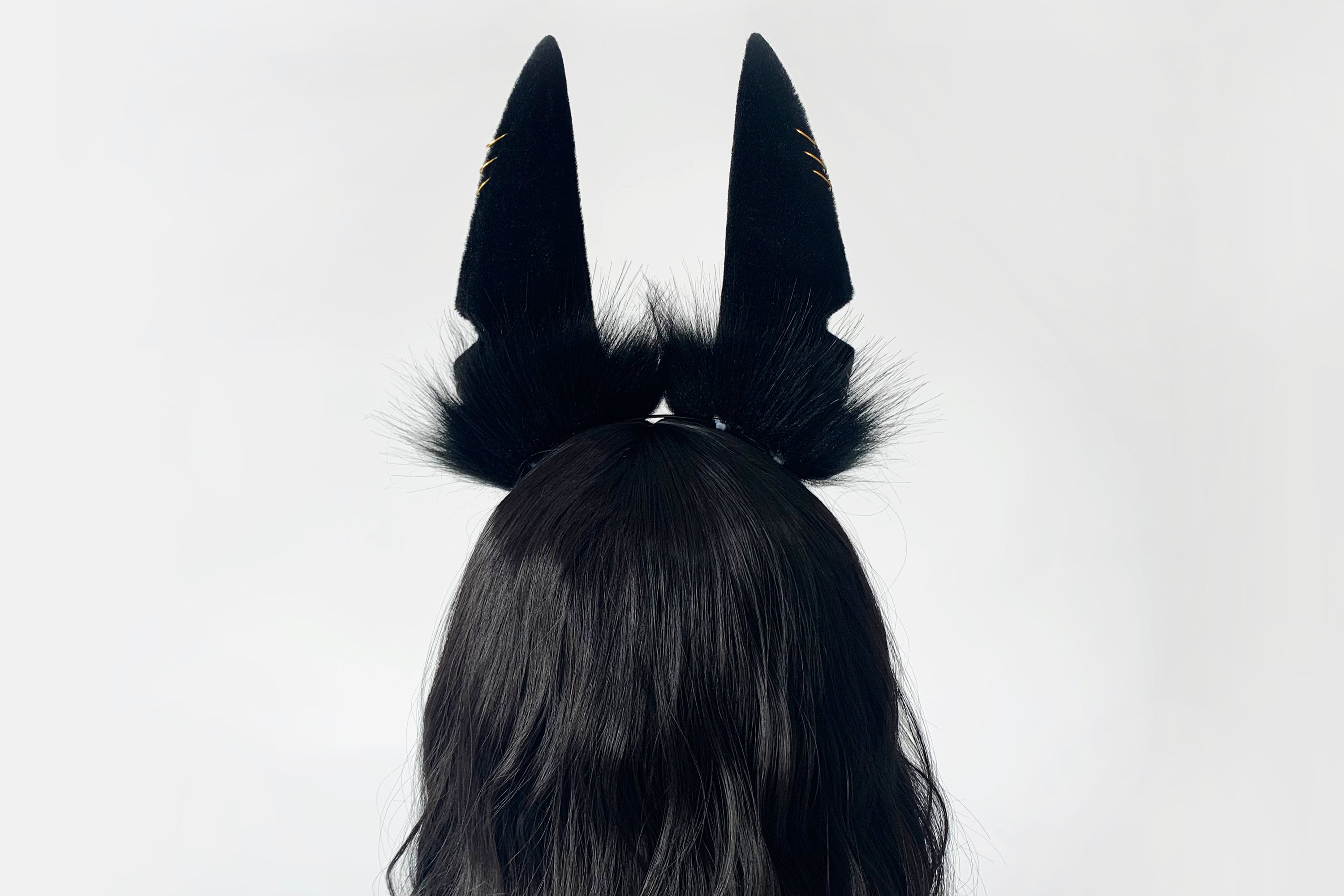 Black Realistic Anubis Wolf Ear Smulational Beast Ear Faux Fur | Etsy