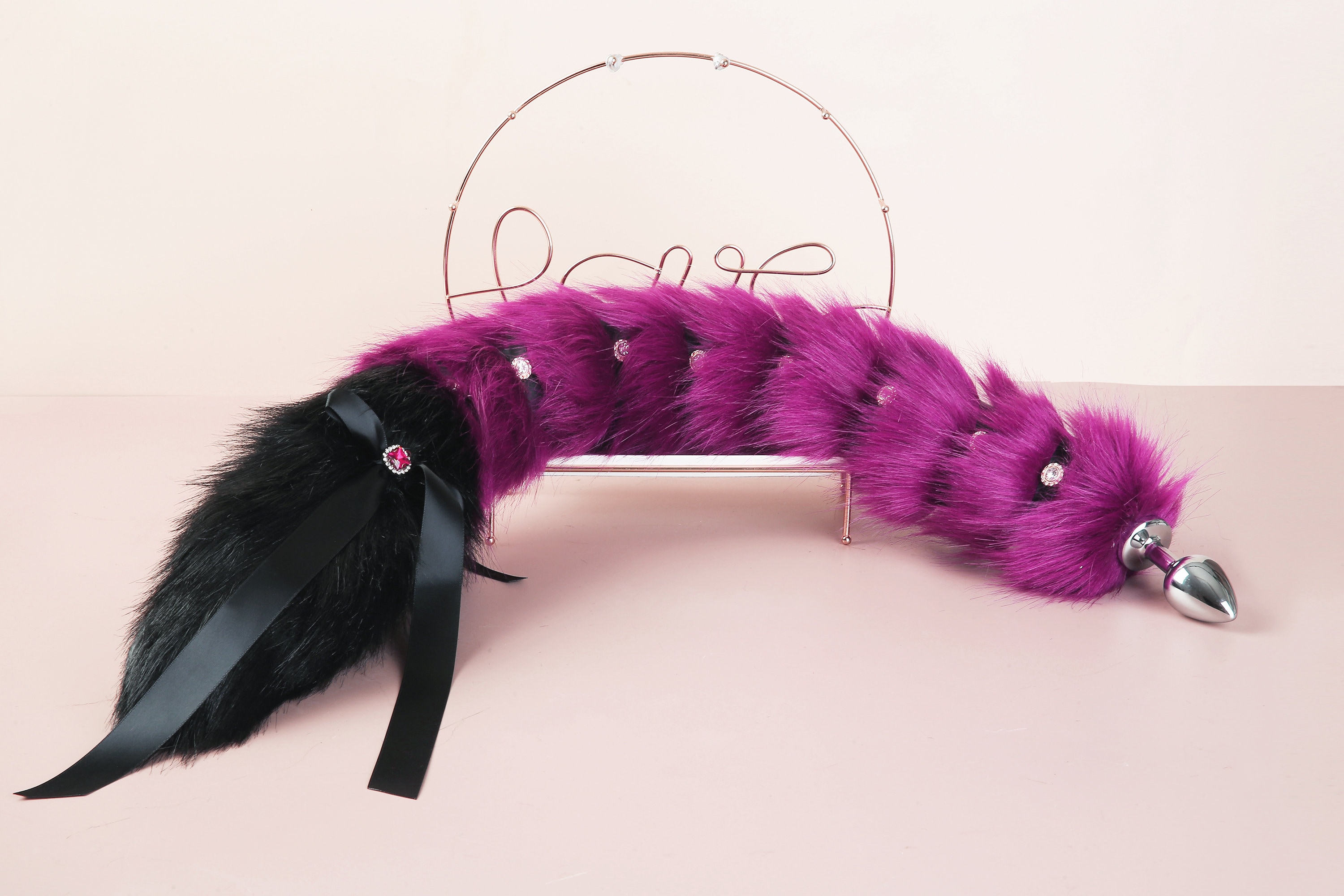 Purple Black Fox Ear and Tail Set Fox Tail Plug and Ear - Etsy Canada