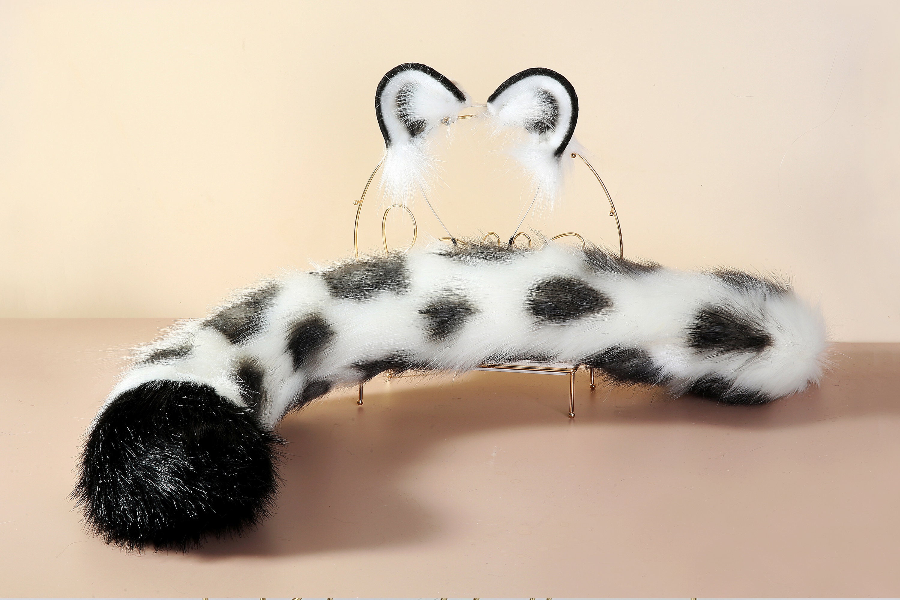 White Snow Leopard Ear and Tail Plug Set Snow Leopard Tail - Etsy