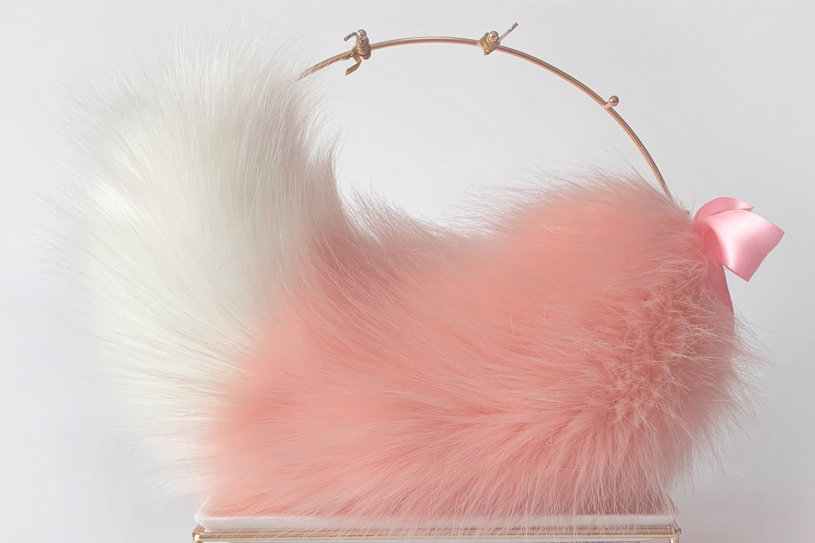 Pink White Realistic Bunny Ear and Tail Set Rabbit Ear and Tail Set ...