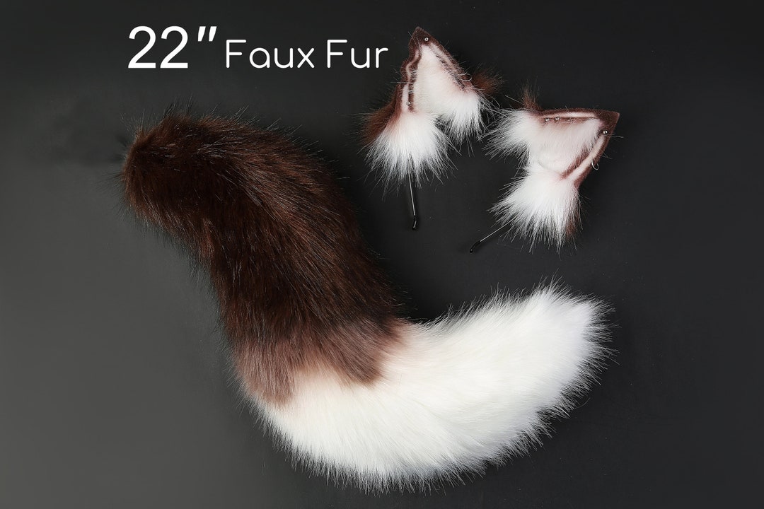 Faux Fur Fox Ear and Tail Curved Wolf Tail and Ear Cat Tail and Ear ...