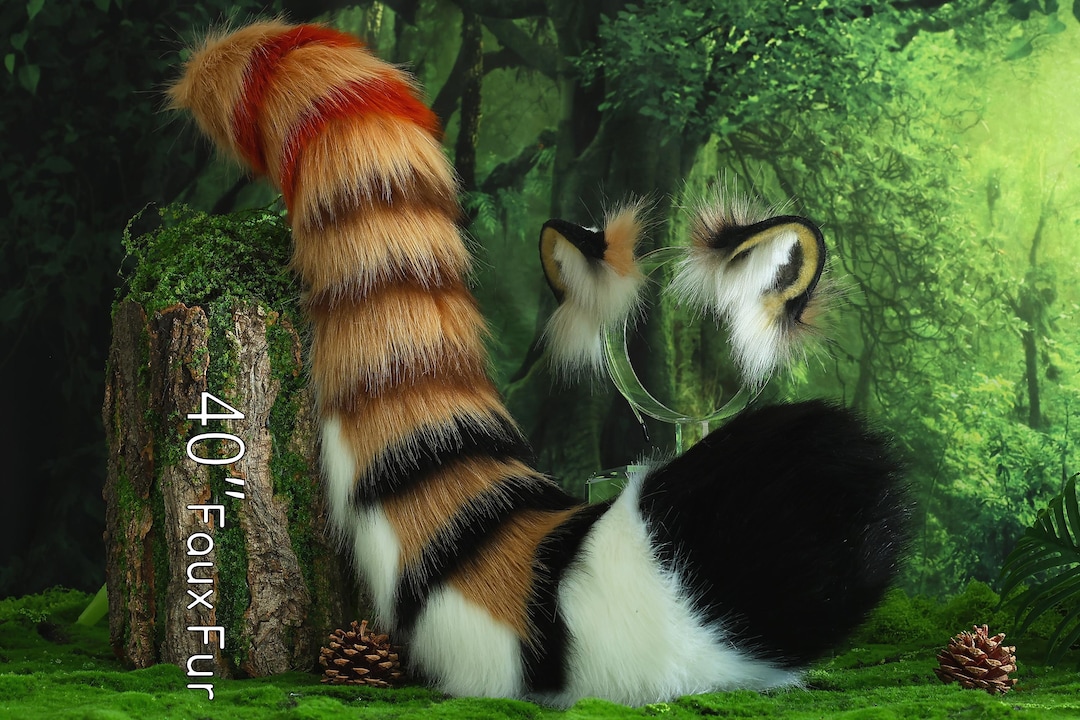 Realistic Faux Fur Tiger Ear and Tail Set Tiger Cosplay Ear and Tail ...