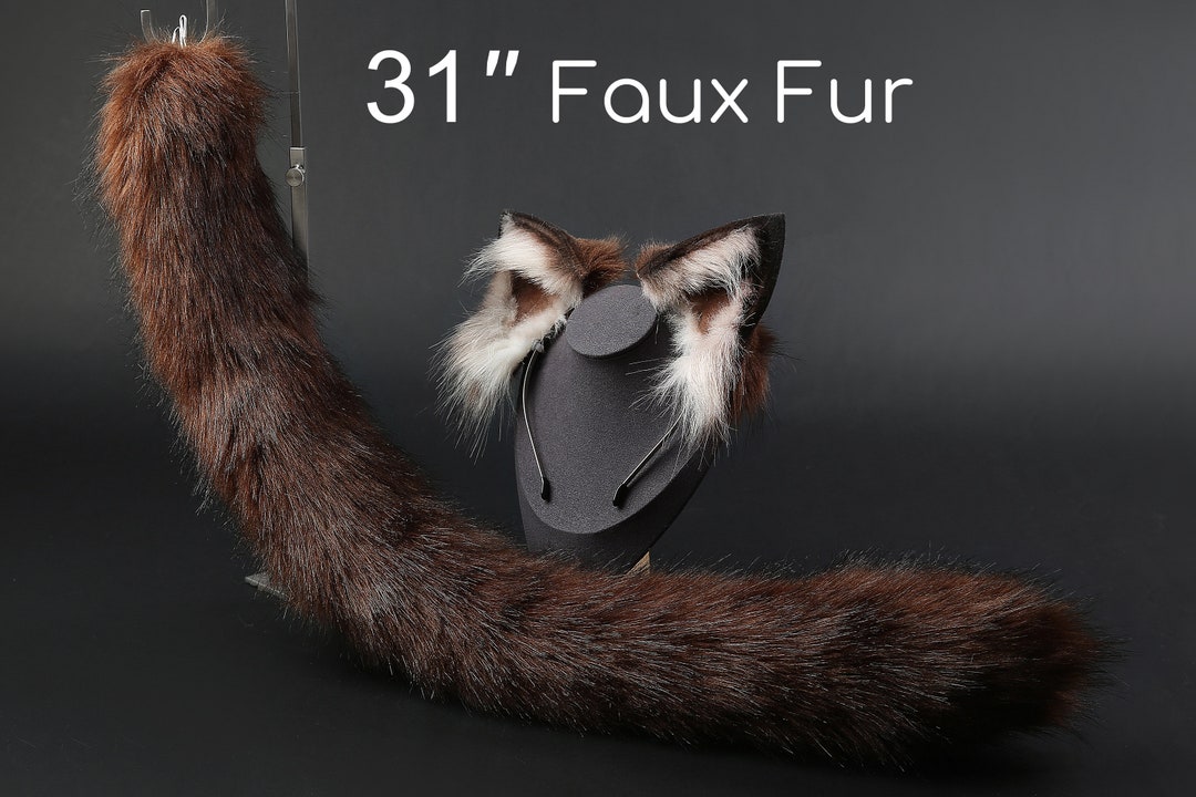 Realistic Kitten Ear and Tail Set Kitten Tail and Tail Cat Ear Headband ...