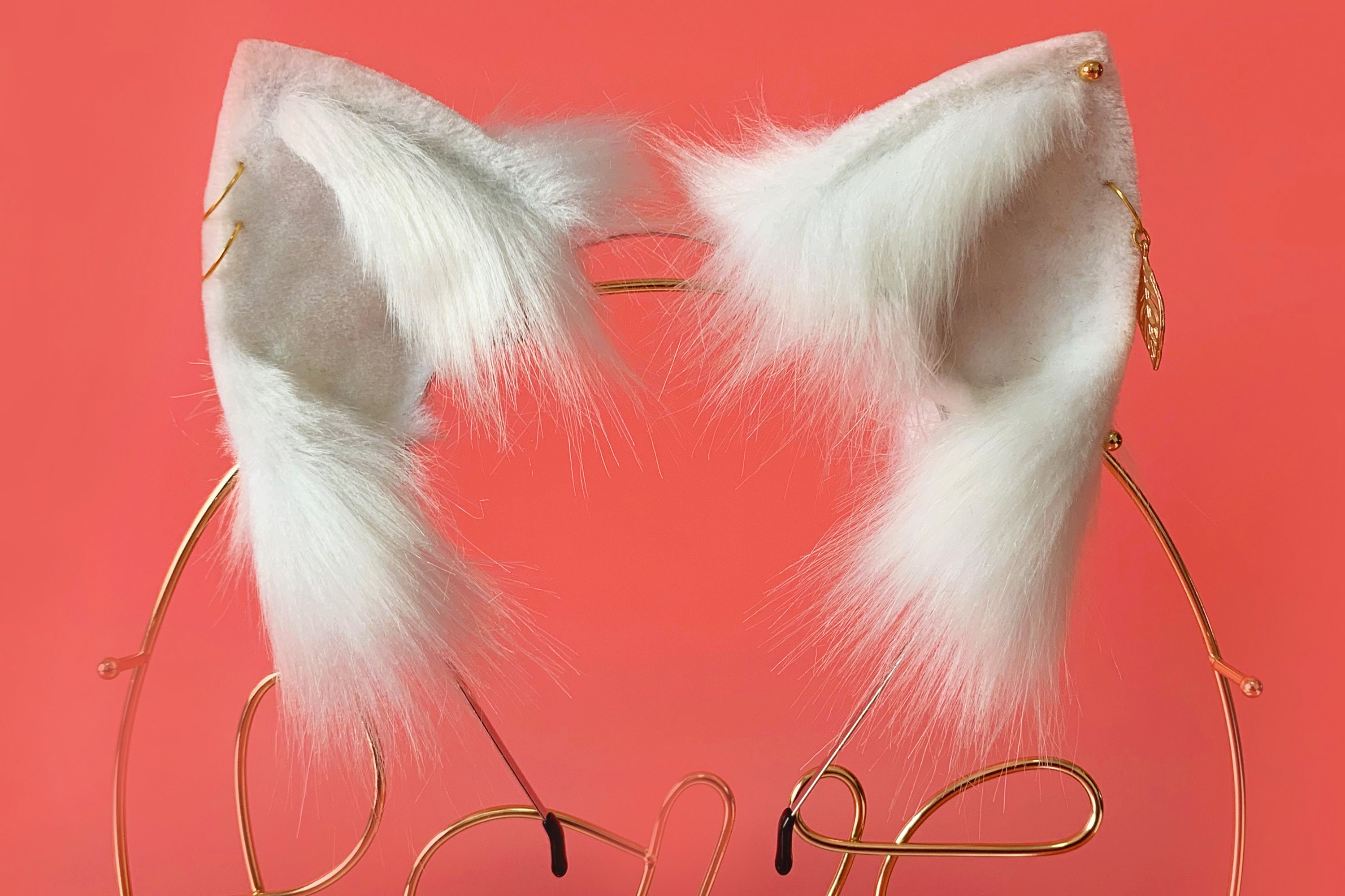 24 in White Fox Tail and Ear Set Wolf Tail and Ear Anime | Etsy UK