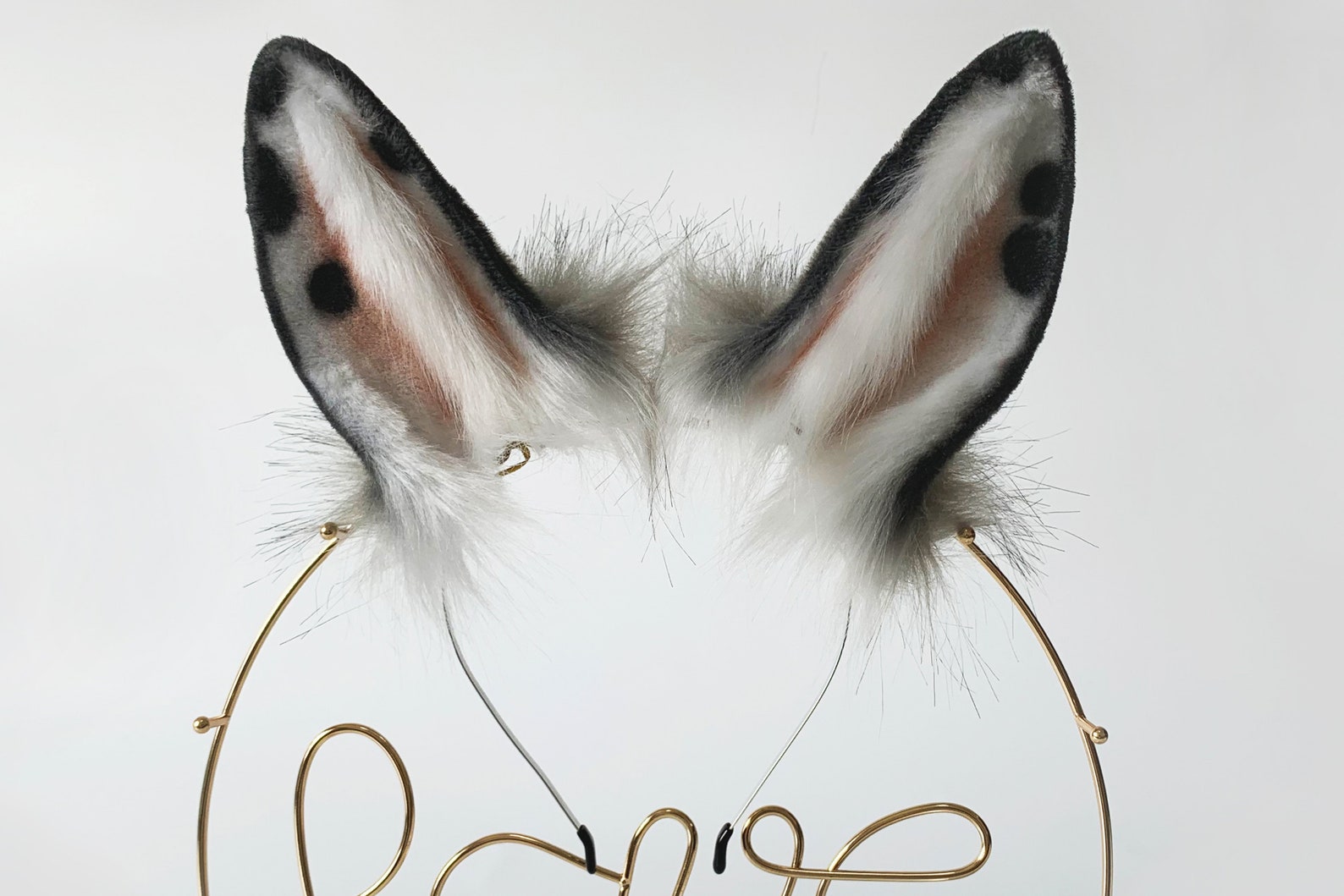 Gray White Realistic Bunny Ear and Tail Set Bunny Ear Cosplay - Etsy