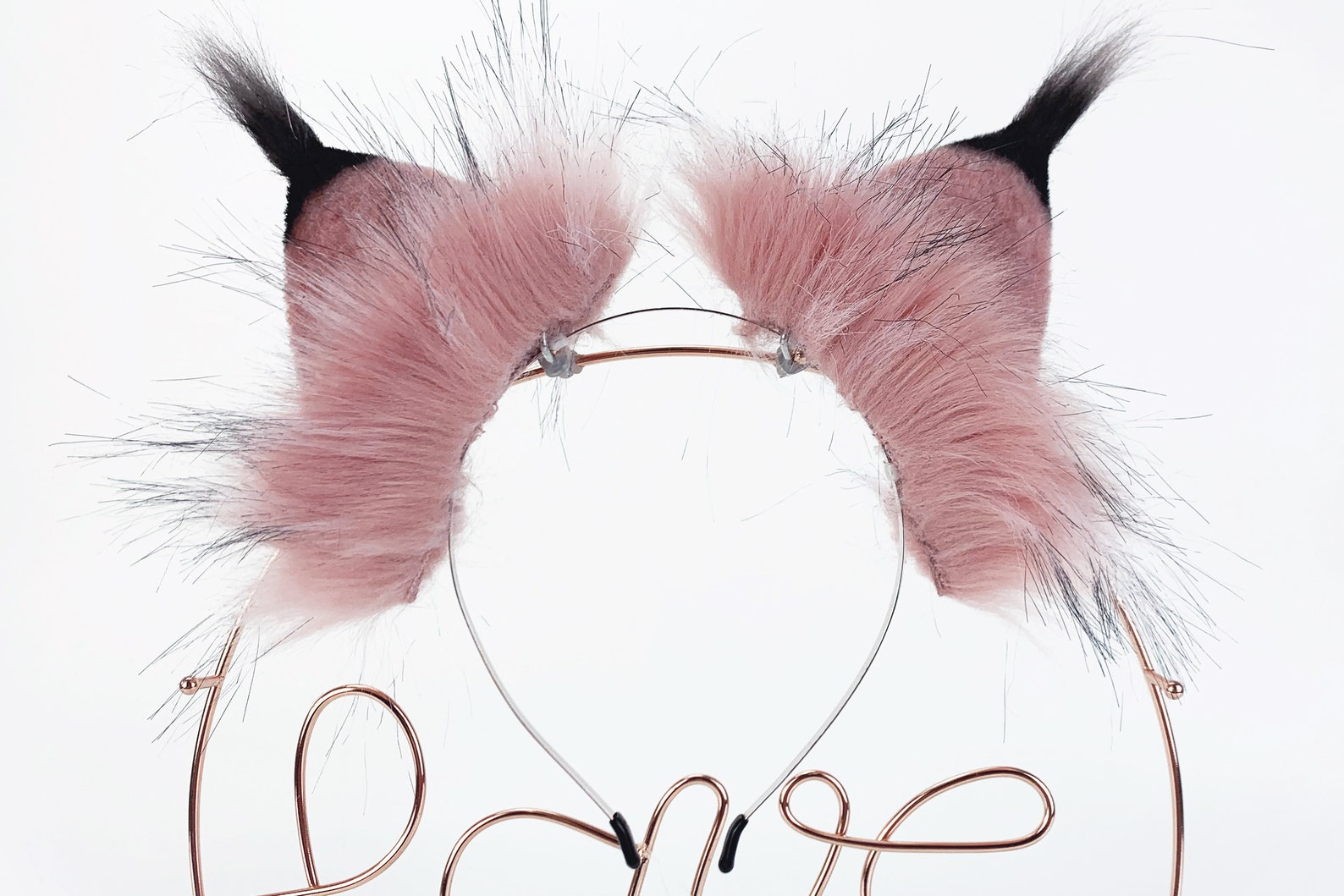 Pink Lynx Cat Ear and Tail Set Petplay Cat Ear Tail and Ear - Etsy