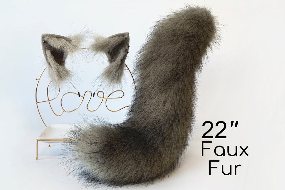Faux Fur Fox Tail Cosplay Wolf Tail Cat Tail Kitten Tail Petplay Tail ...