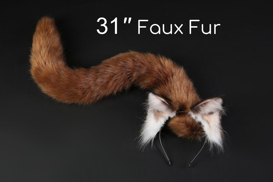 Realistic Kitten Ear and Tail Set Kitten Tail and Tail Cat Ear Headband ...