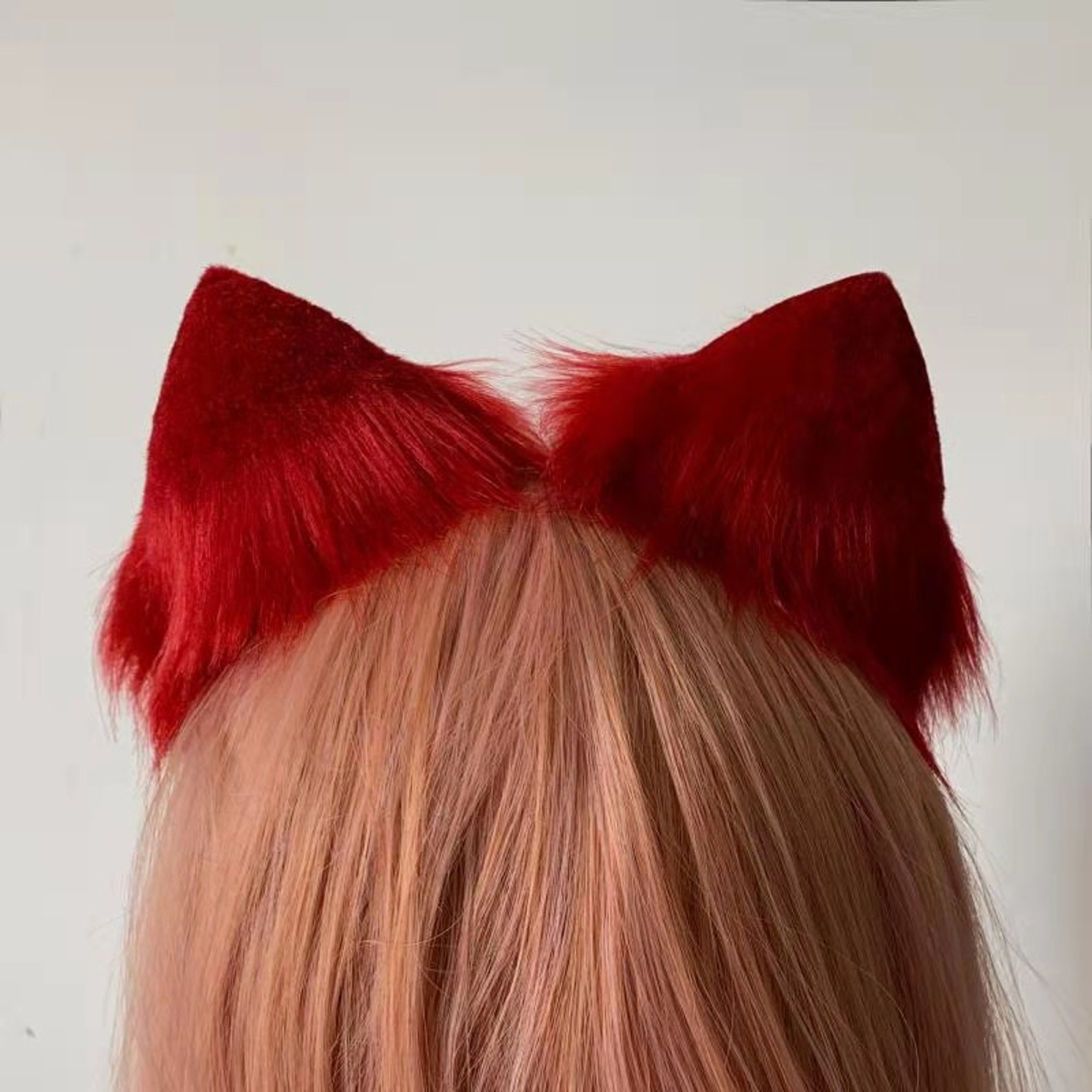 Faux Fur Cat Ear Headband Red Beige Fox Ear Faux Fur Wolf Ear - Etsy