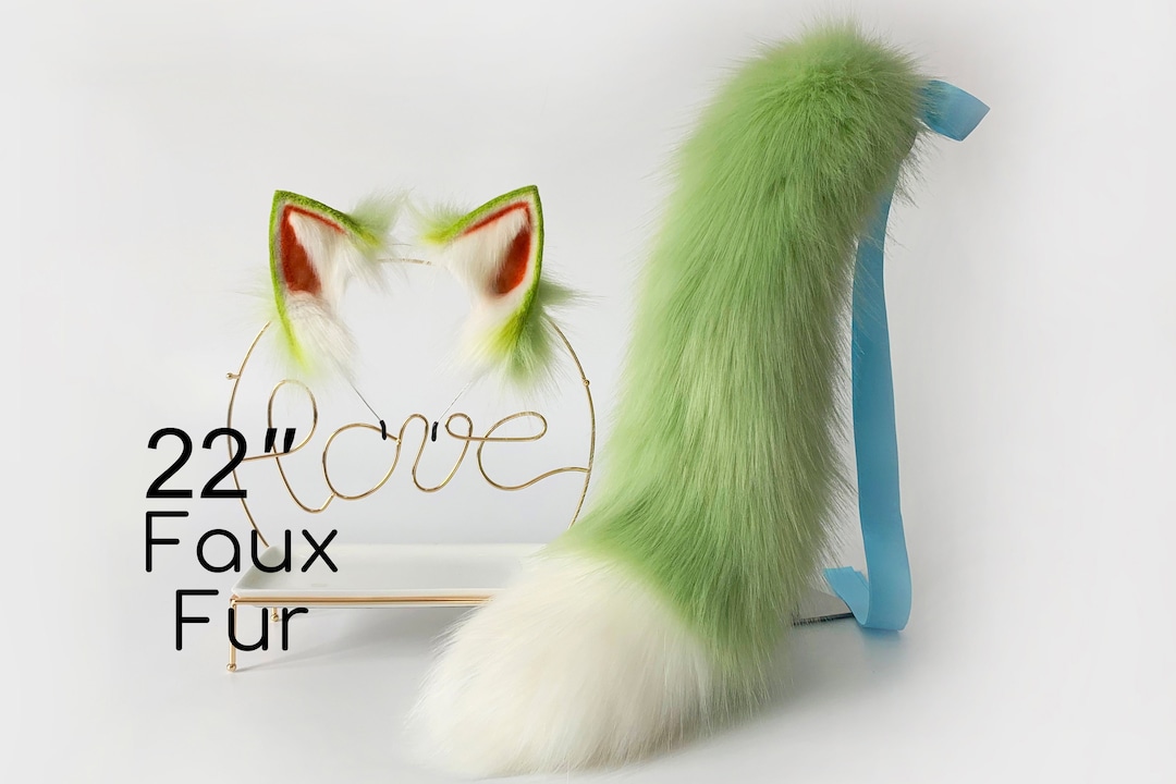 Faux Fur Fox Ear and Tail Curved Wolf Tail and Ear Cat Tail and Ear ...