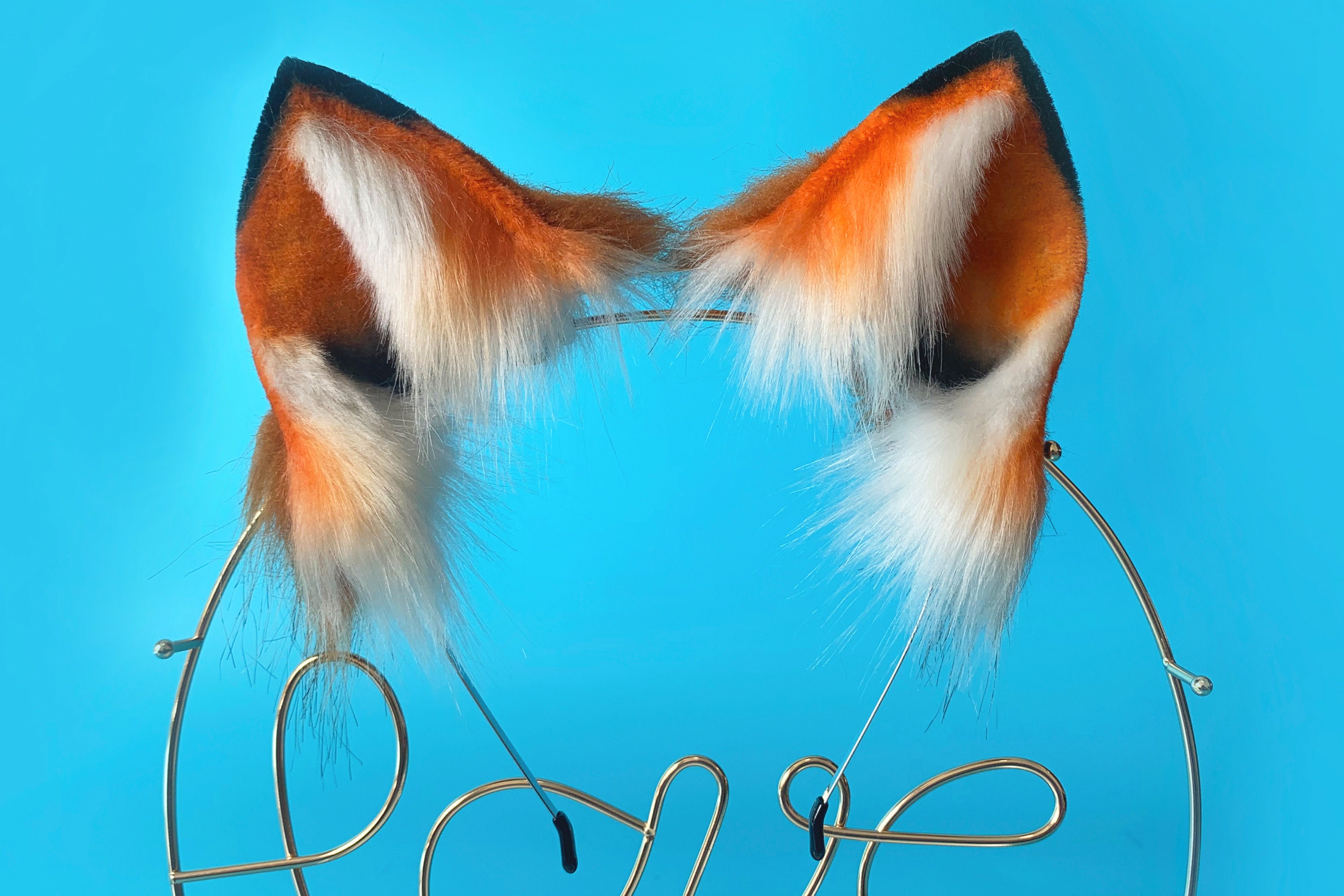 Costume Faux Fur Fox Ear and Tail Curved Wolf Tail and Ear Cat Tail and ...