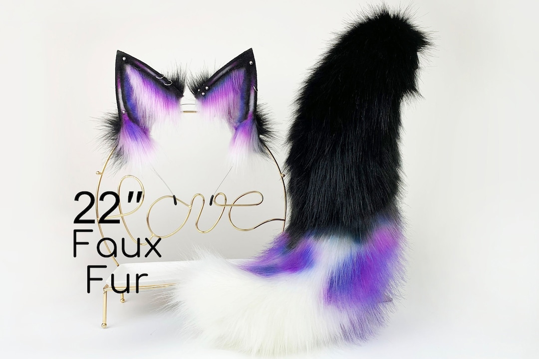 Faux Fur Fox Ear and Tail Curved Wolf Tail and Ear Cat Tail and Ear ...