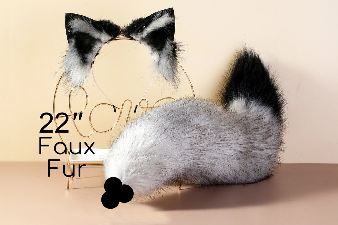 Real Fox Fur Fox Tail Cosplay Wolf Tail Cat Tail Kitten Tail Petplay ...