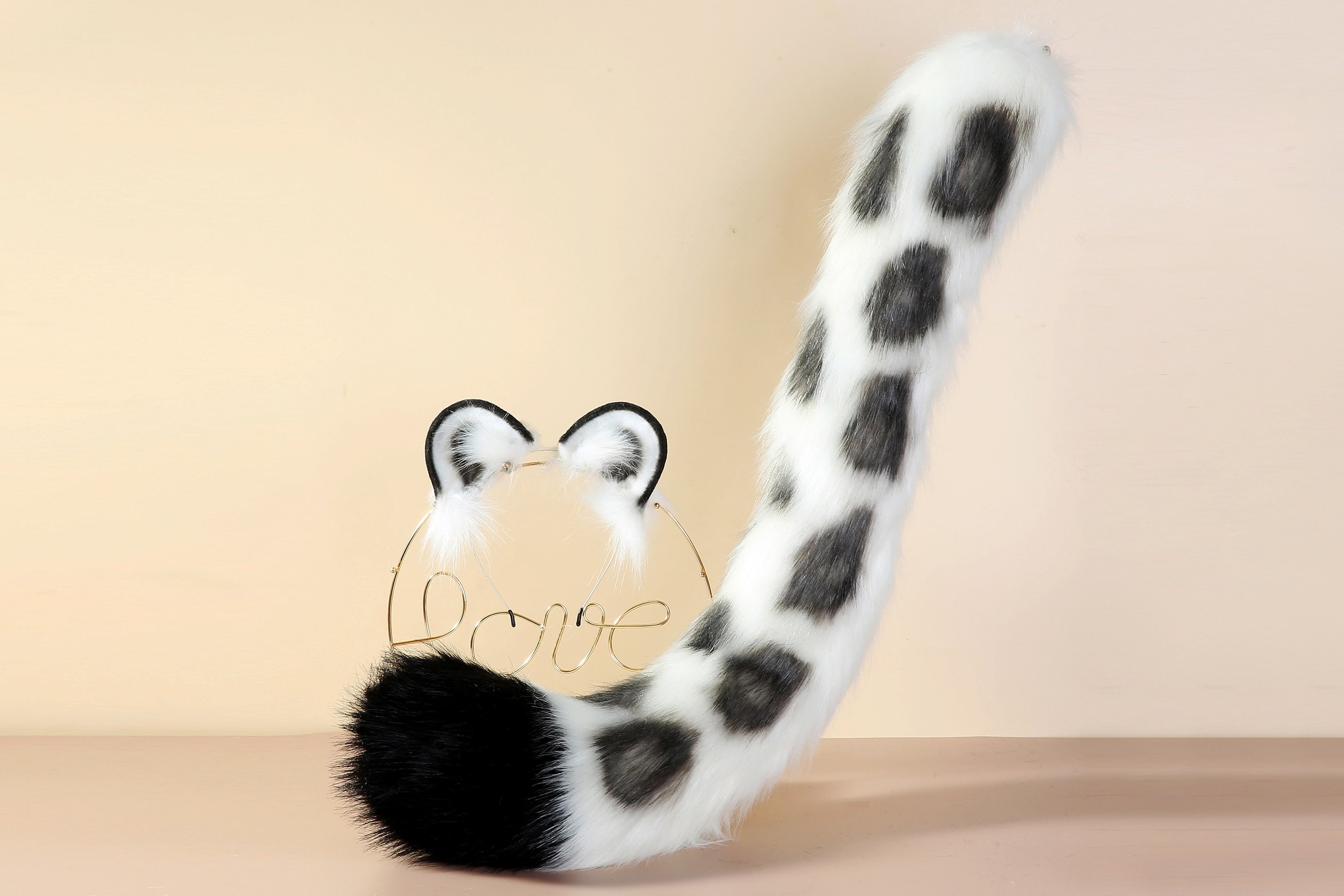 White Snow Leopard Ear and Tail Plug Set Snow Leopard Tail - Etsy
