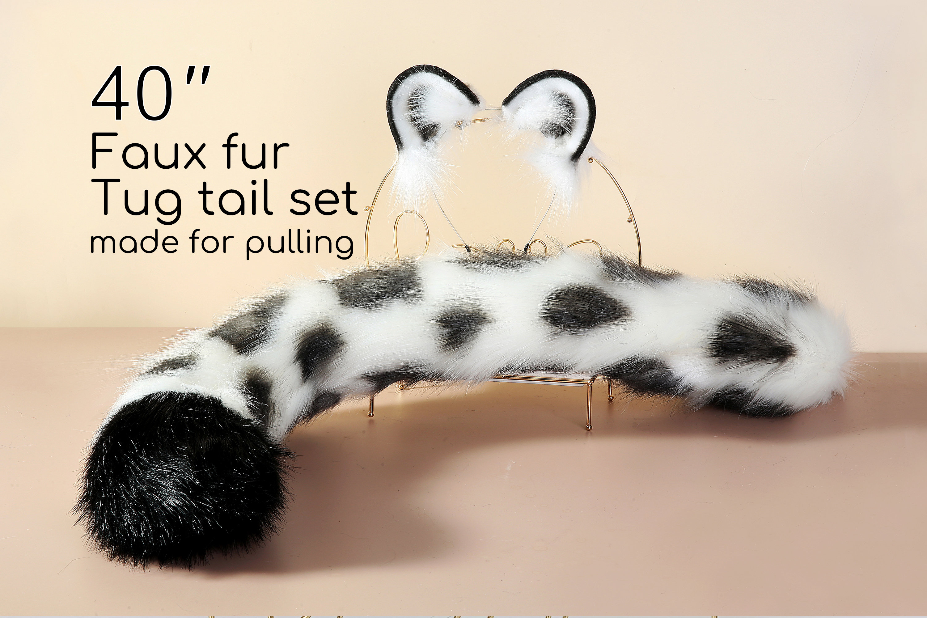 White Snow Leopard Ear and Tail Plug Set Snow Leopard Tail - Etsy