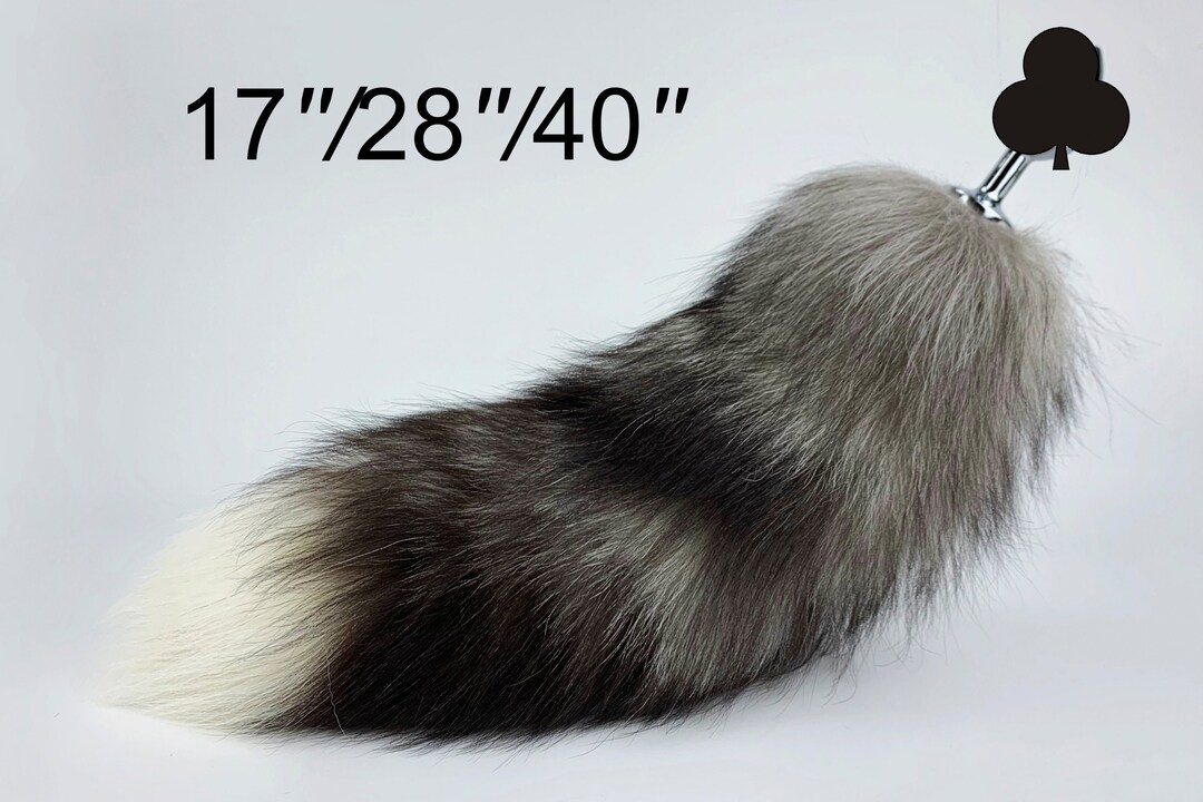 Gray Fox Tail Plug Fox Tail Butt Plug Wolf Tail Plug Real Anal Tail ...
