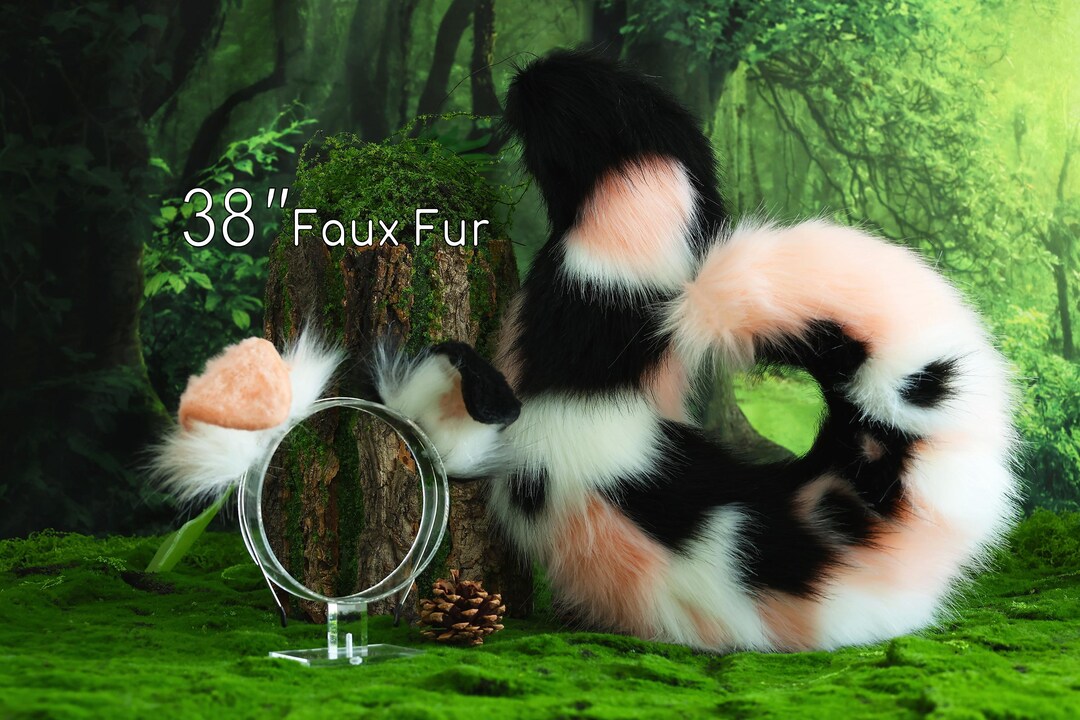 Faux Fur Shepherd Dog Tail and Ear Set Shiba Inu Dog Ear and Tail Big ...