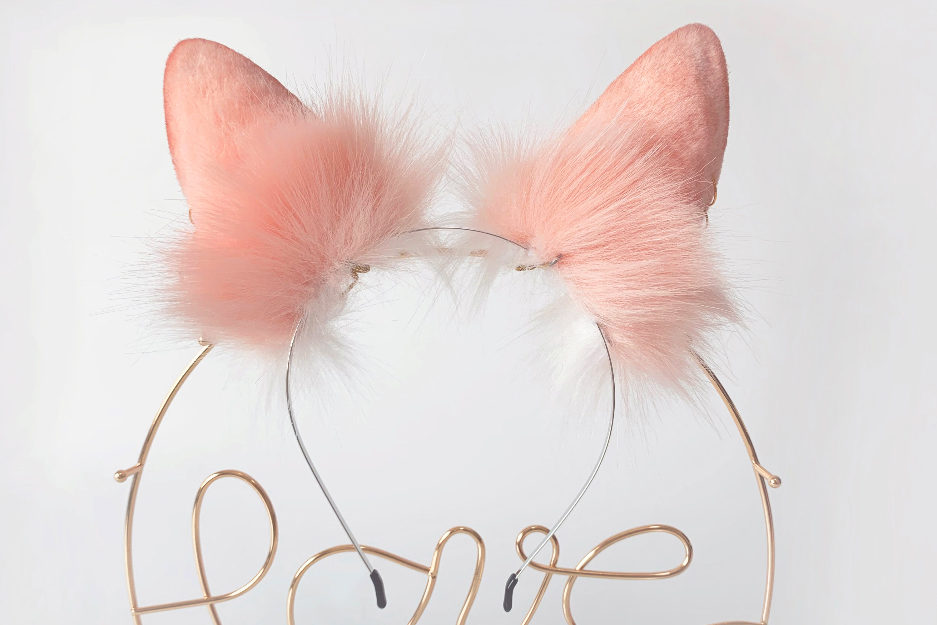 Pink White Realistic Bunny Ear and Tail Set Rabbit Ear and Tail Set ...