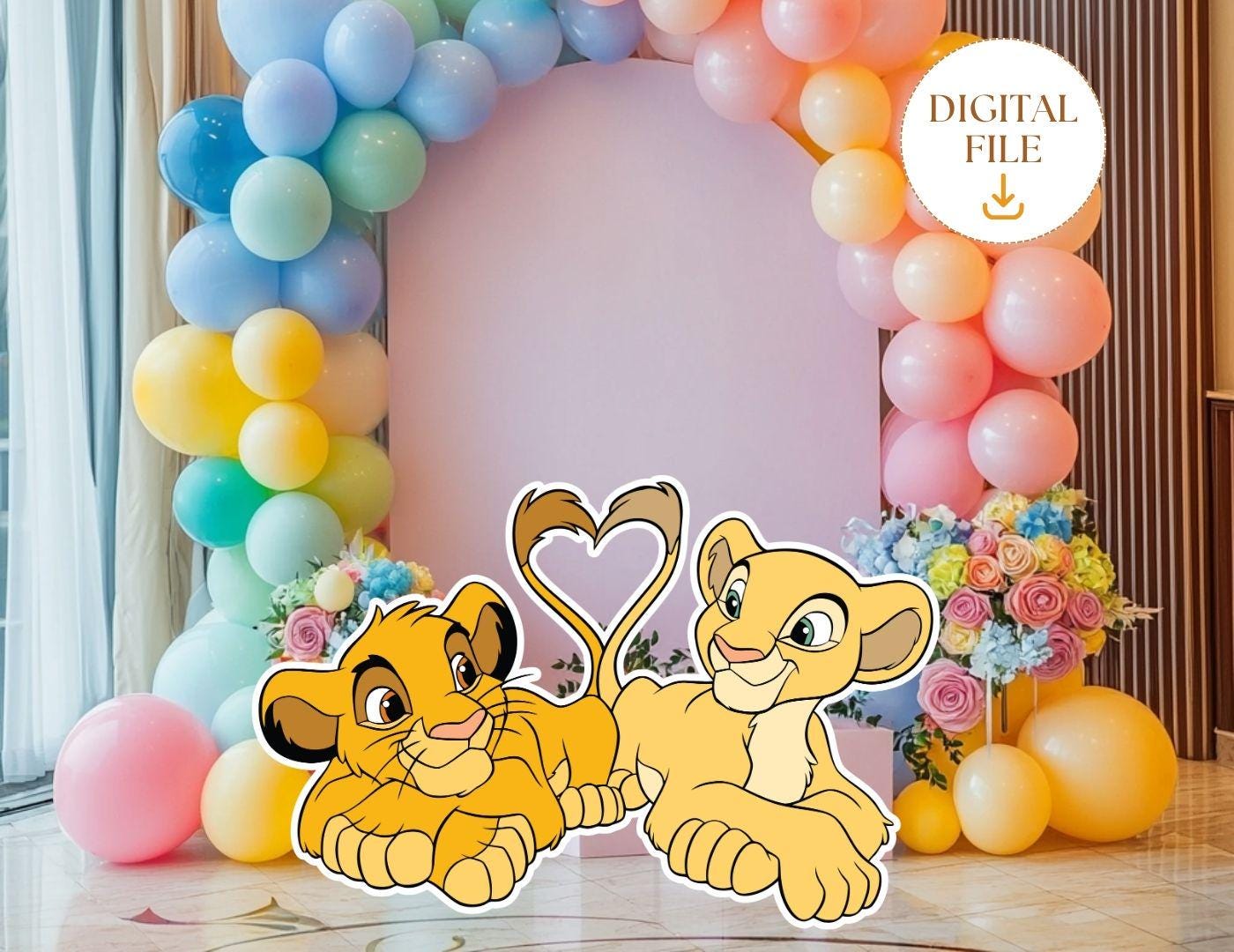 Lion King Cutout, Nala and Simba Cutout, Lion King Theme Party ...