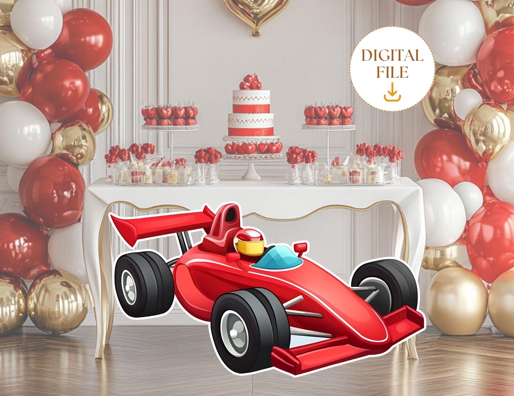 Race Car Party Cutouts, Racing Car Birthday Decor Cutouts, Red Car ...