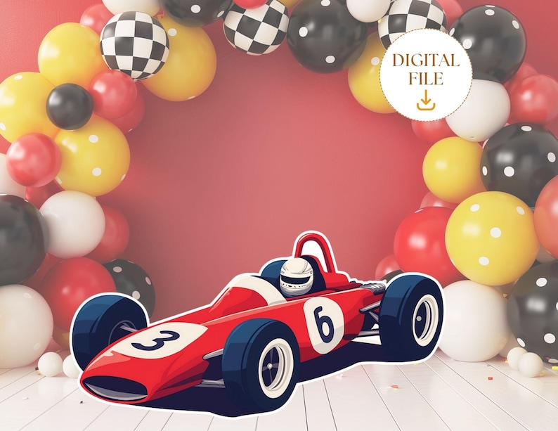 Race Car Cutout, Racing Theme Birthday Decor, Blue Car Party Prop, Race ...
