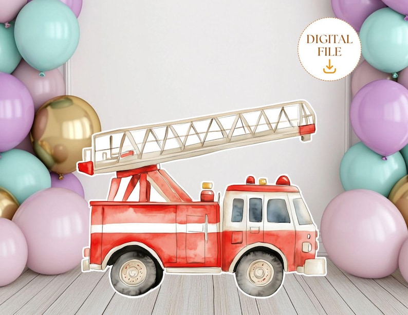 Fire Truck Cutouts, Fire Truck Themed Birthday Decor, Firefighter Party ...