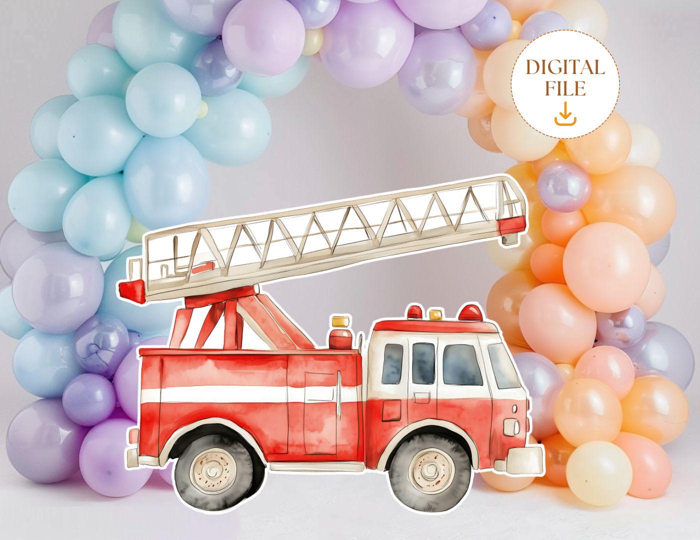 Fire Truck Cutouts, Fire Truck Themed Birthday Decor, Firefighter Party ...