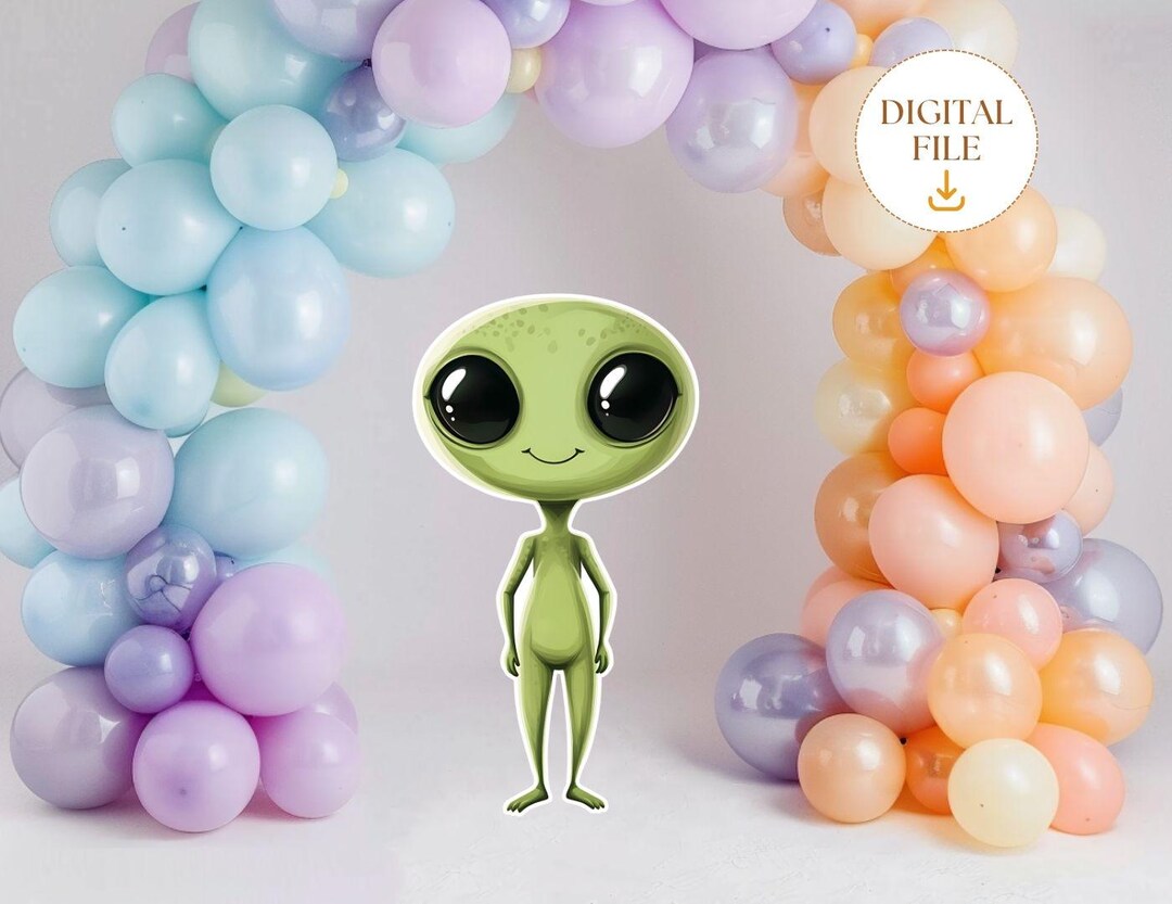 Space Theme Party Cutouts, Alien Big Decor, Outer Space Party Cutouts ...