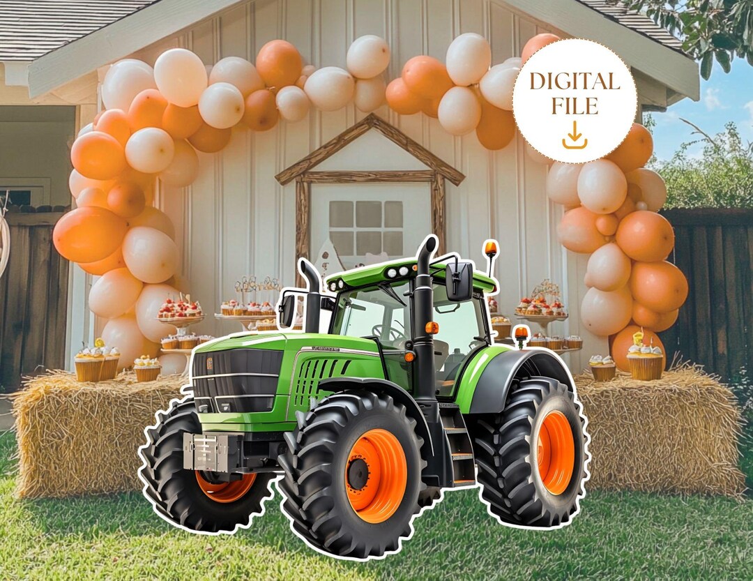 Farm Tractor Cutout, Farm Party Decor, Tractor Birthday Decorations ...