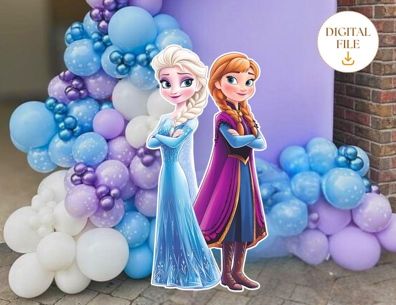 Elsa and Anna Cutout, Frozen Cut Out, Frozen Birthday Decor, Frozen Party Decoration, Frozen ...