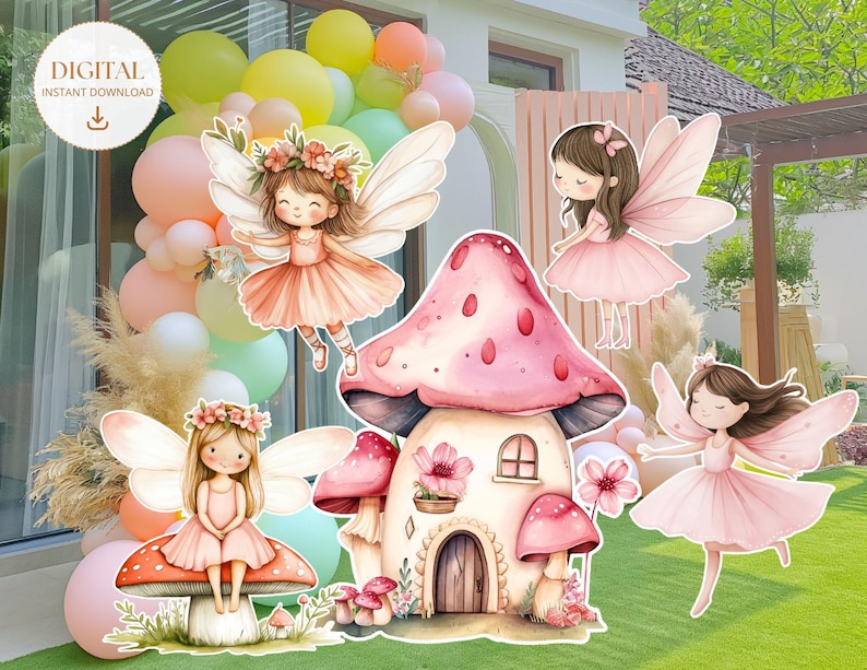 Fairy Big Decor Cutout Bundle Cute Fairy Birthday Fairy Party ...