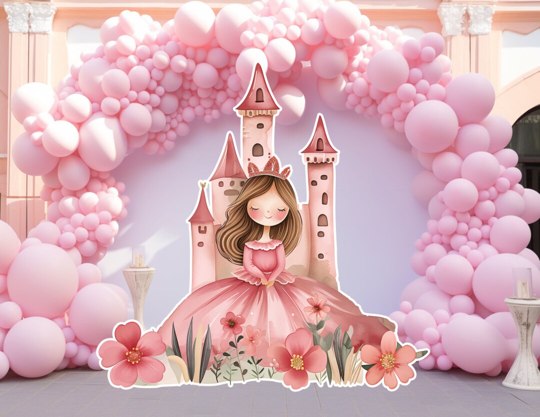 Princess Big Decor, Princess Theme Party Decor, Pink Castle Cutout ...