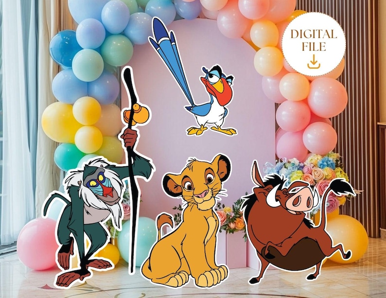 Lion King Cutout Bundle, Simba Lion King Birthday Party Decoration ...