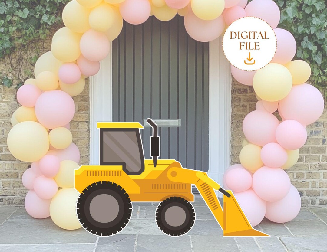 Construction Birthday Cutout Decor, Digger Birthday Prop, Construction ...