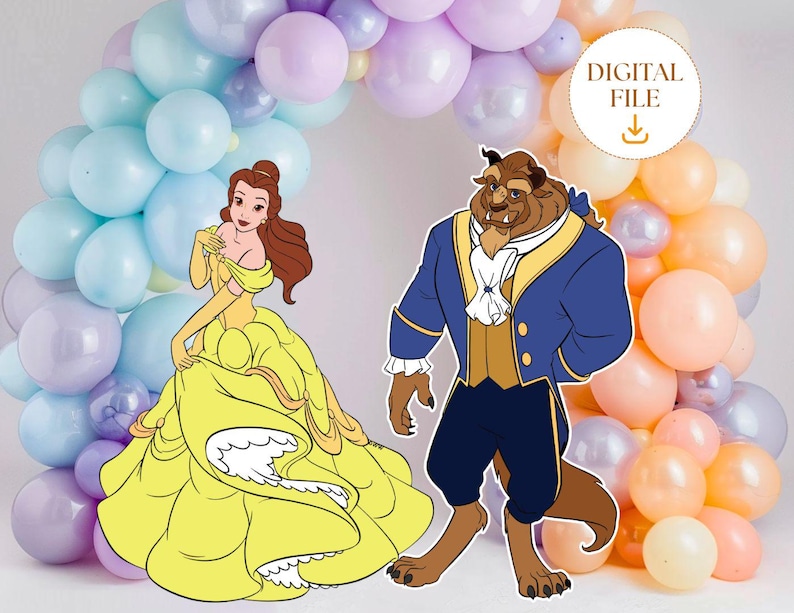 Belle Cutouts, Beauty and the Beast Decor, Princess Belle Party ...