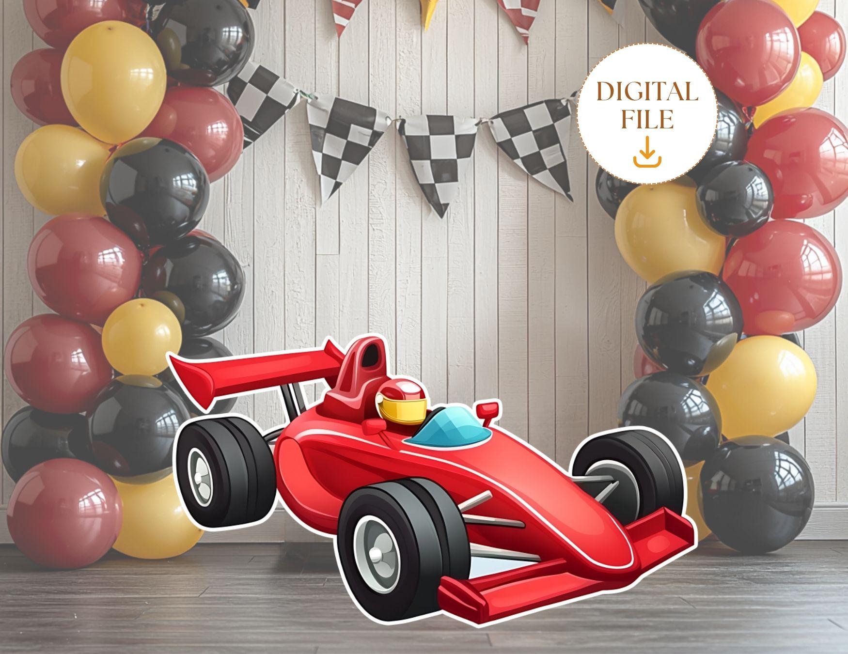 Race Car Party Cutouts, Racing Car Birthday Decor Cutouts, Red Car ...
