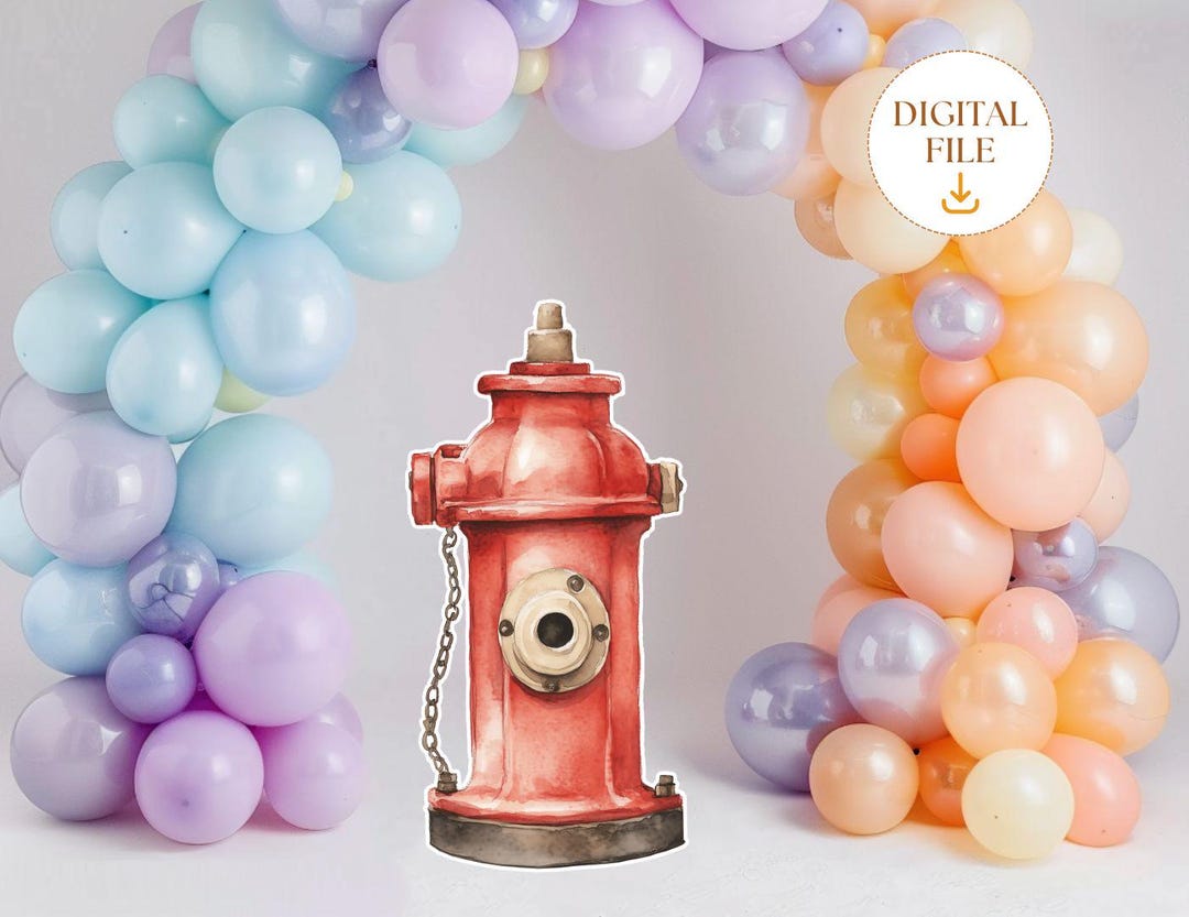 Fire Truck Themed Birthday Decor, Fire Hydrant Cutouts, Firefighter ...