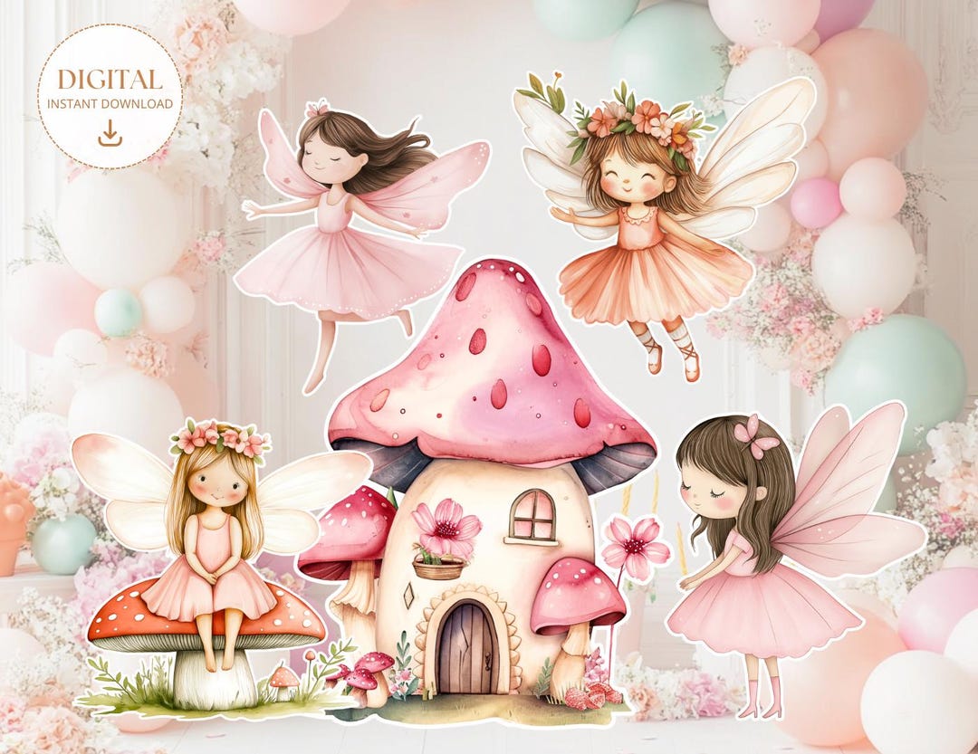 Fairy Big Decor Cutout Bundle Cute Fairy Birthday Fairy Party ...