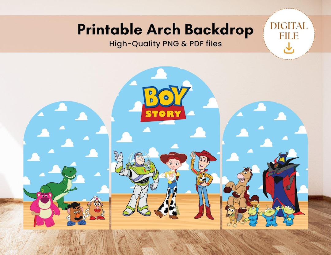 Toy Story Backdrop Arch, Toy Story Background for Children's Birthday ...