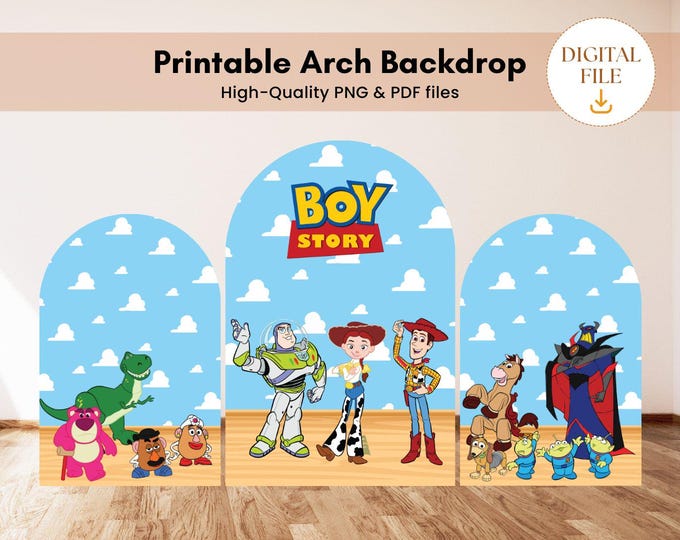 Toy Story Backdrop Arch, Toy Story Background for Children's Birthday ...