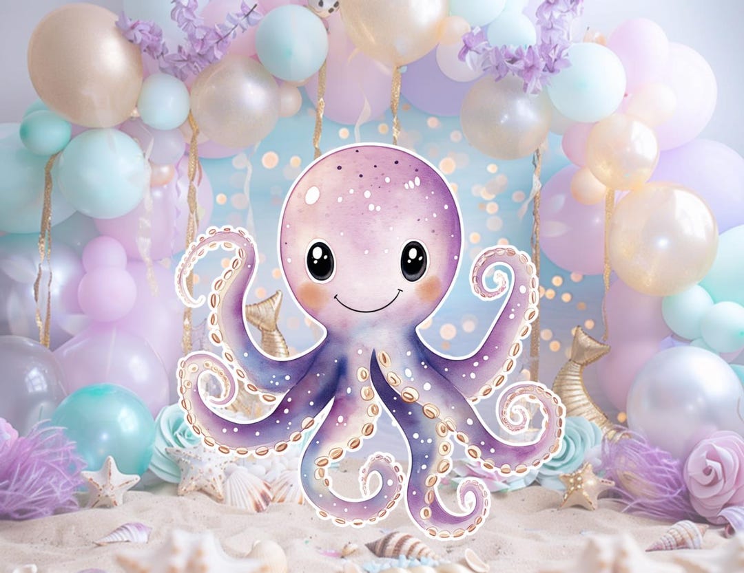Ocean Big Decor Cutout Under the Sea Party Decorations, Octopus Cutout ...