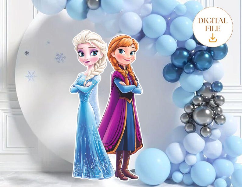 Elsa and Anna Cutout, Frozen Cut Out, Frozen Birthday Decor, Frozen ...
