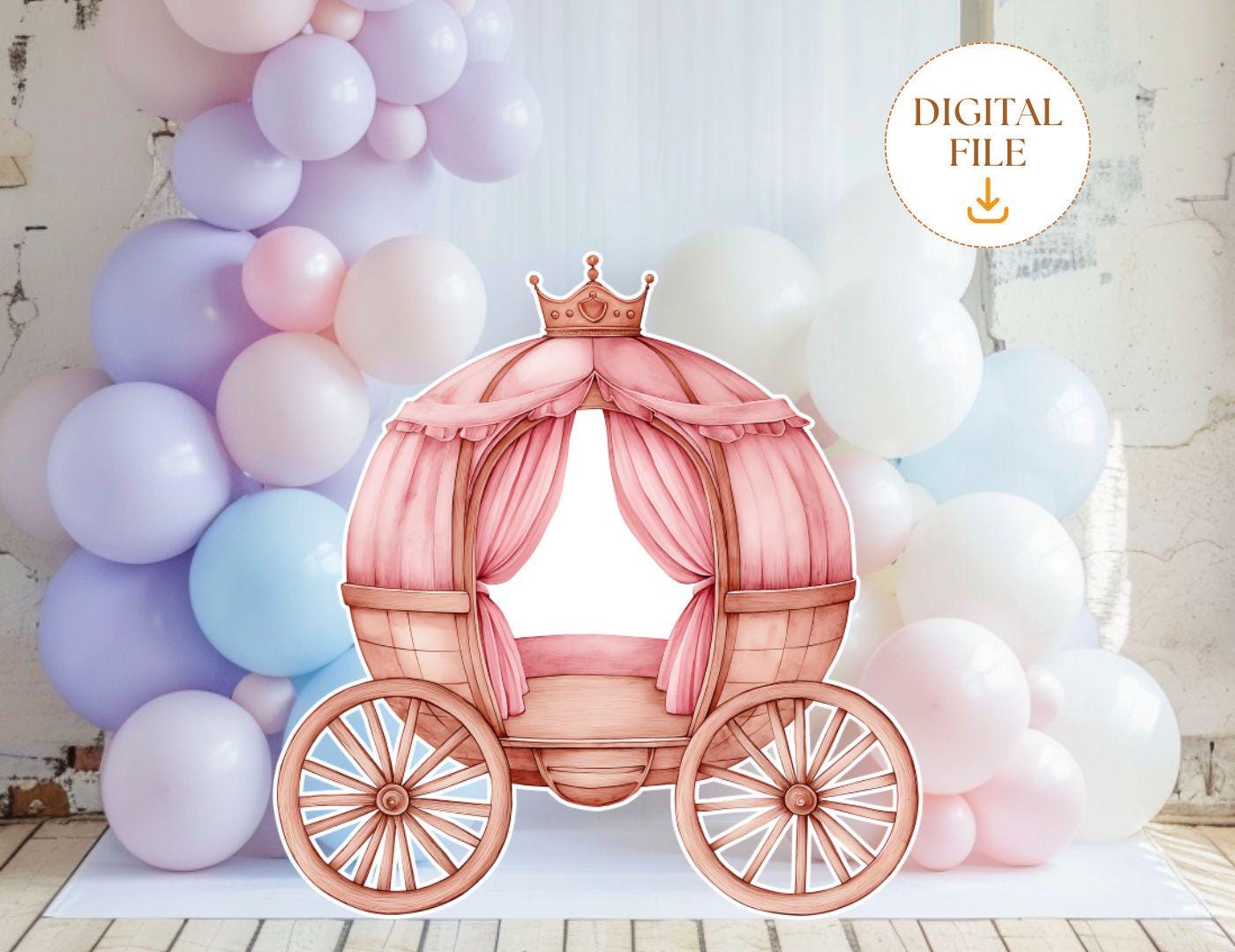 Carriage Big Decor Cutout Princess Birthday Party Large Princess ...