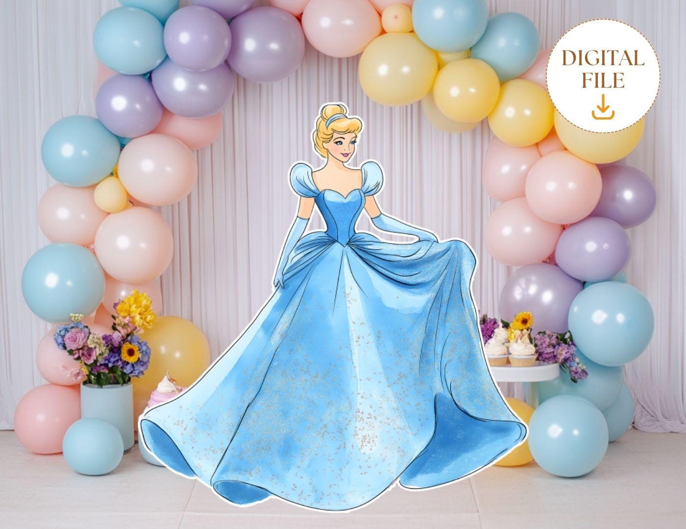 Cinderella Cutout Decor, Princess Theme Party, Princes Birthday ...