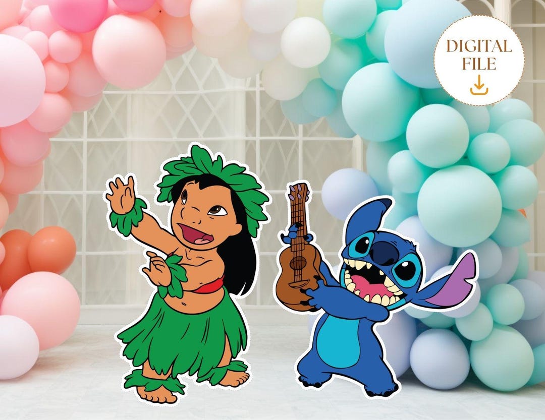 Lilo and Stitch Cutouts, Lilo and Stitch Party Backdrop, Stitch Theme ...