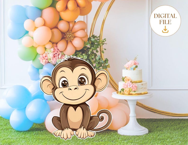 Safari Theme Cut Outs, Jungle Stand up Prop, Cute Monkey Stand up Prop ...