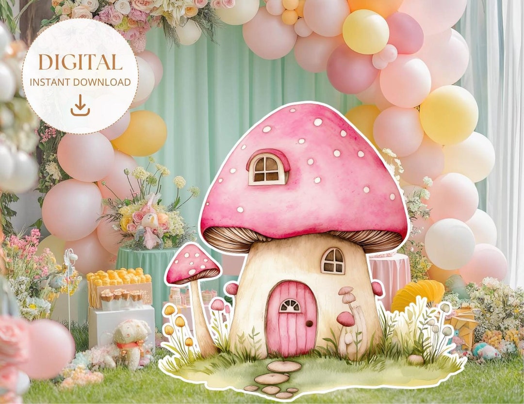 Fairy Mushroom Cutout, Cute Fairy Cutout Decor, Fairy Party Decoration ...