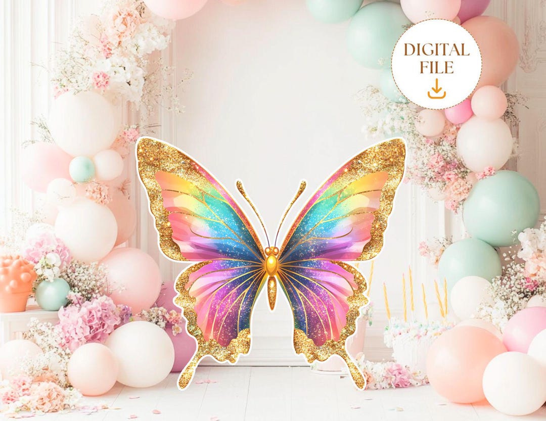 Butterfly Cutout, Fairy Party Decor, Butterfly Birthday Prop, Pastel ...